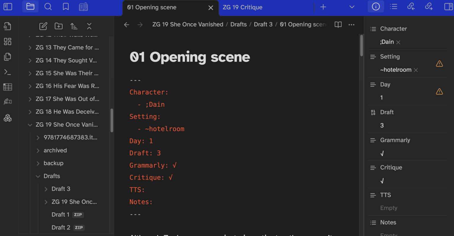 How to Write a Novel in Obsidian: Templates, Workflow, and Tools ...